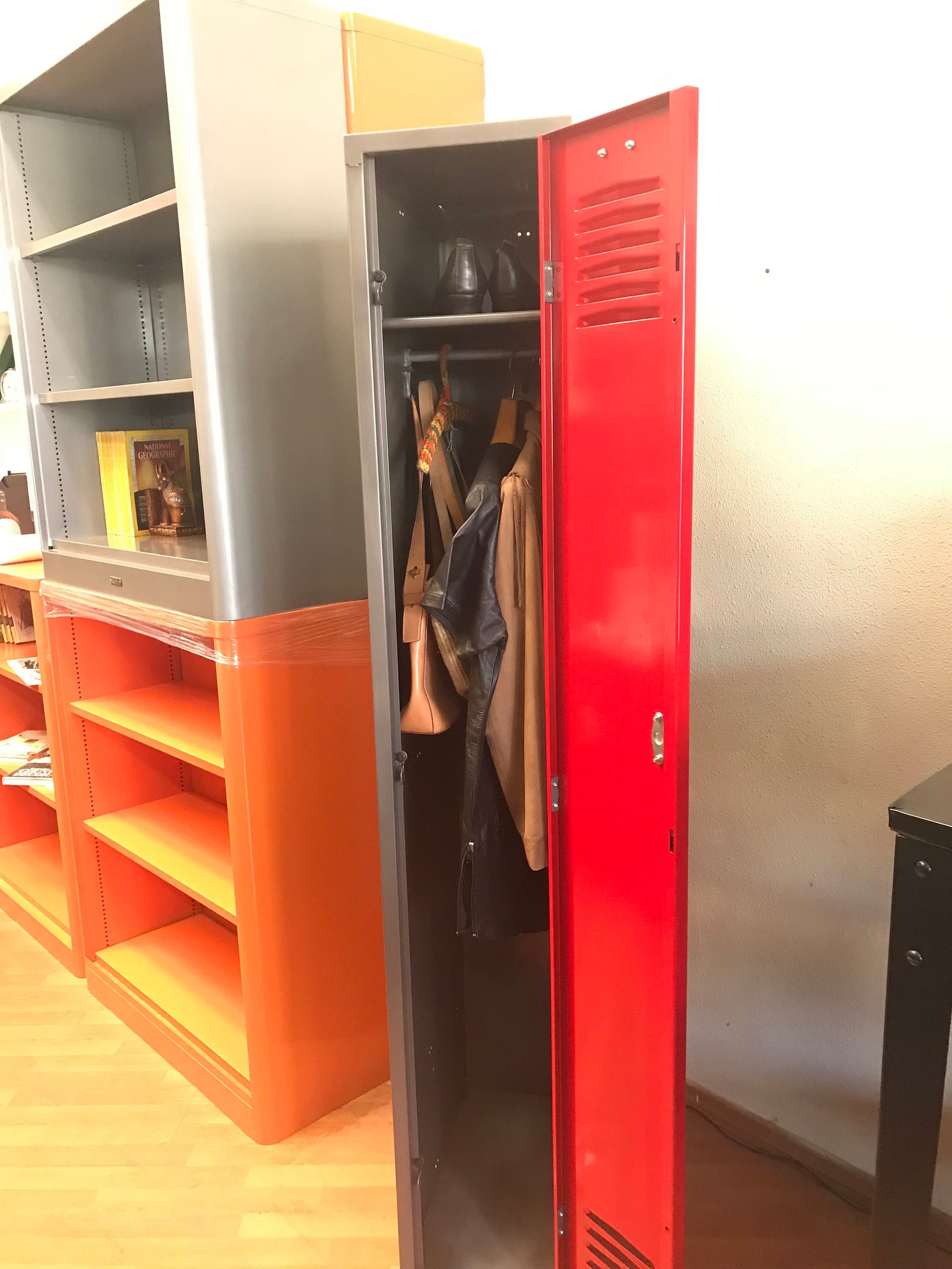 Vintage Steel Single Locker red | Etsy