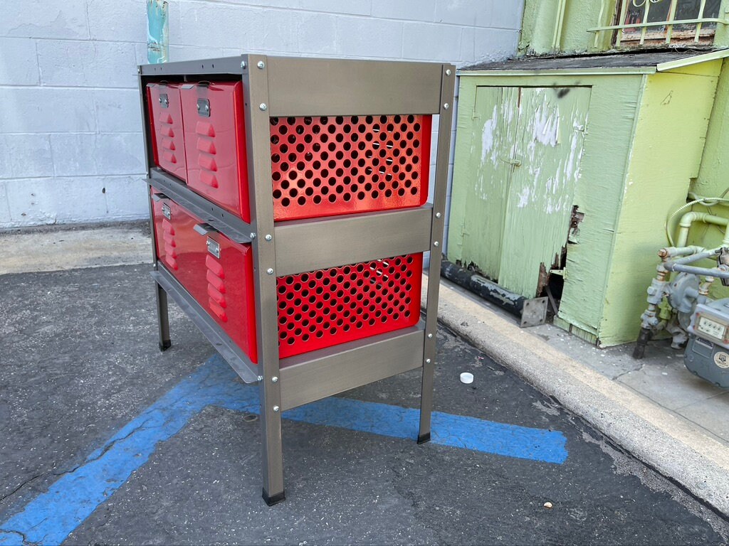 Retro Basket Locker Vintage Steel Baskets Side Table - Etsy