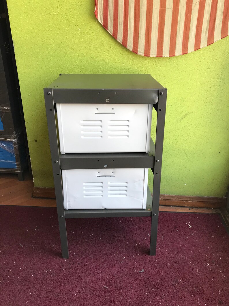 Vintage Steel Basket Locker - Nightstand Side Table - Etsy