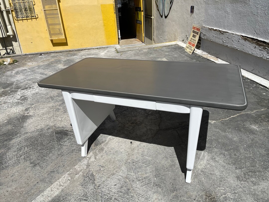 Allsteel Panel Leg Table - Made to Order -work Table With Center Drawer ...