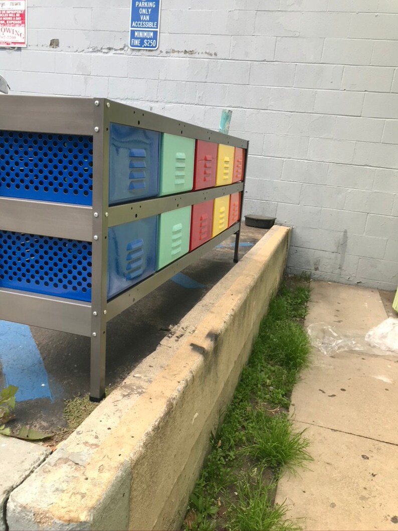 Basket Locker Bench and Storage Vintage Steel Inspired - Etsy