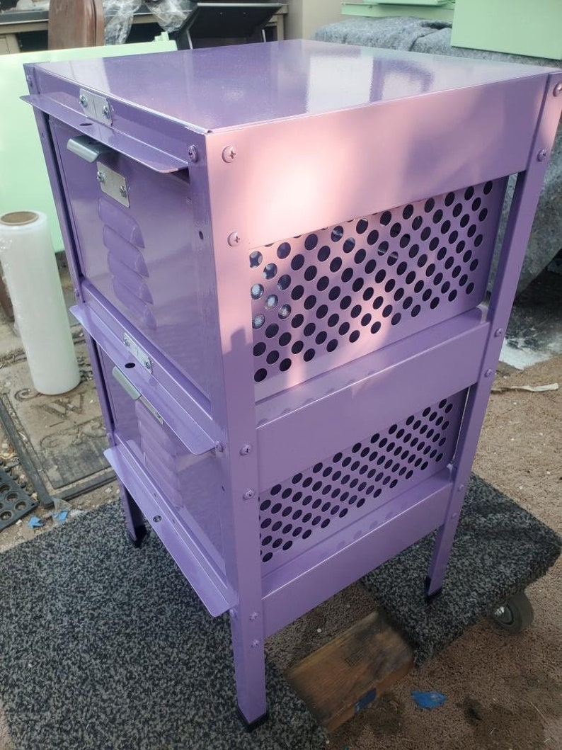 Vintage Steel Side Table - Locker Nightstand - Etsy