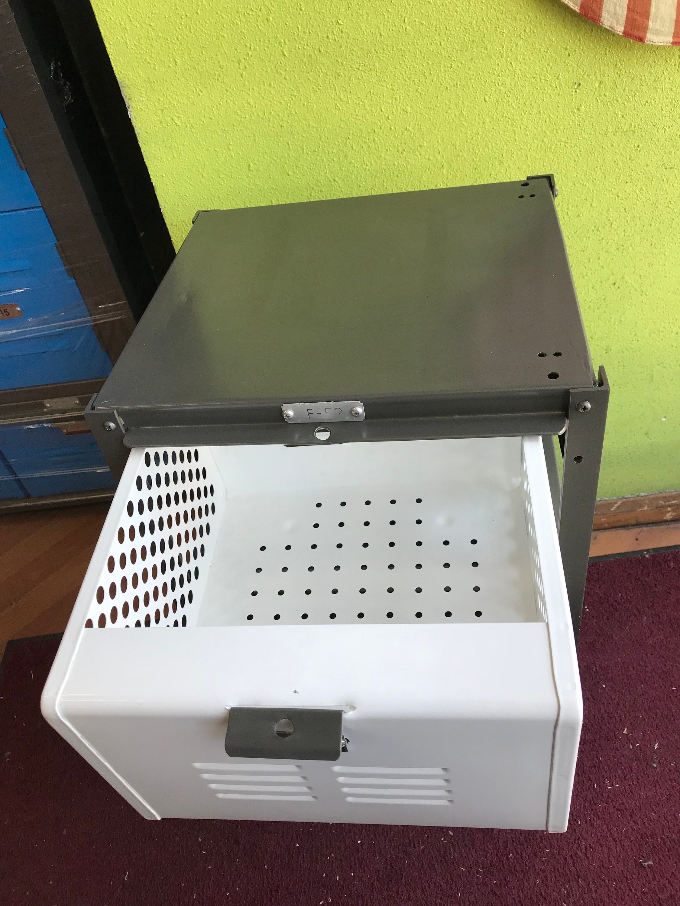 Vintage Steel Basket Locker Nightstand Side Table - Etsy