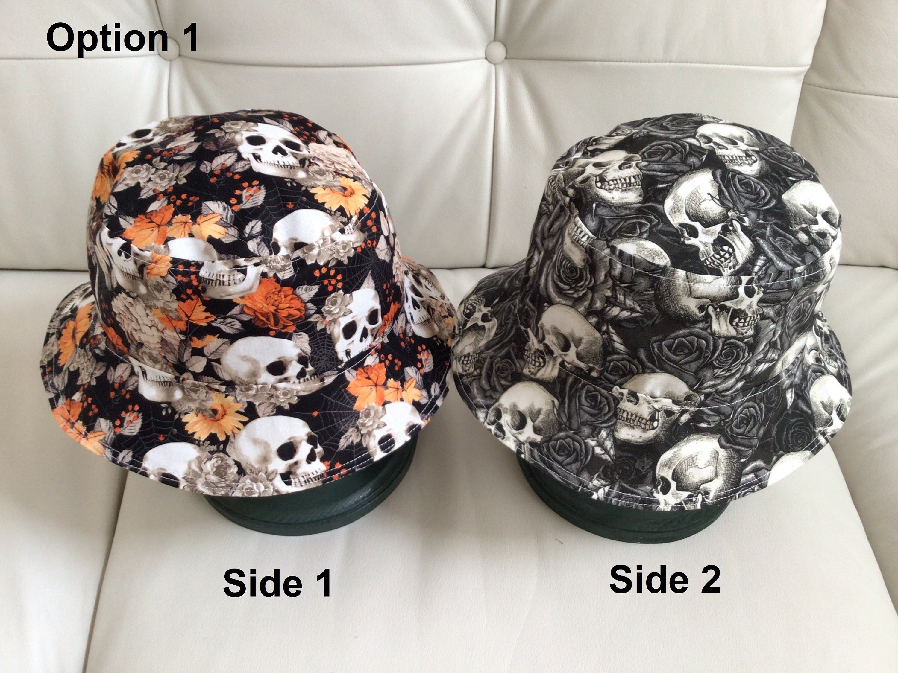 Skulls Reversible Bucket Hat - Etsy
