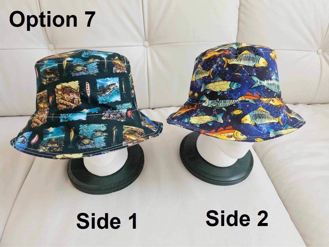 Fish Reversible Bucket Hats - Etsy