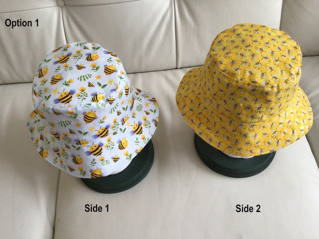 Children's Reversible Bee Bucket Hat - Etsy
