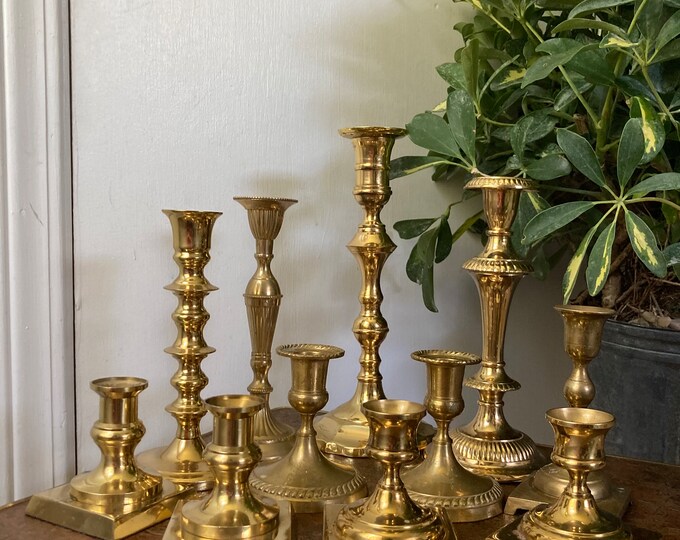 Brass Candlestick Set - Etsy