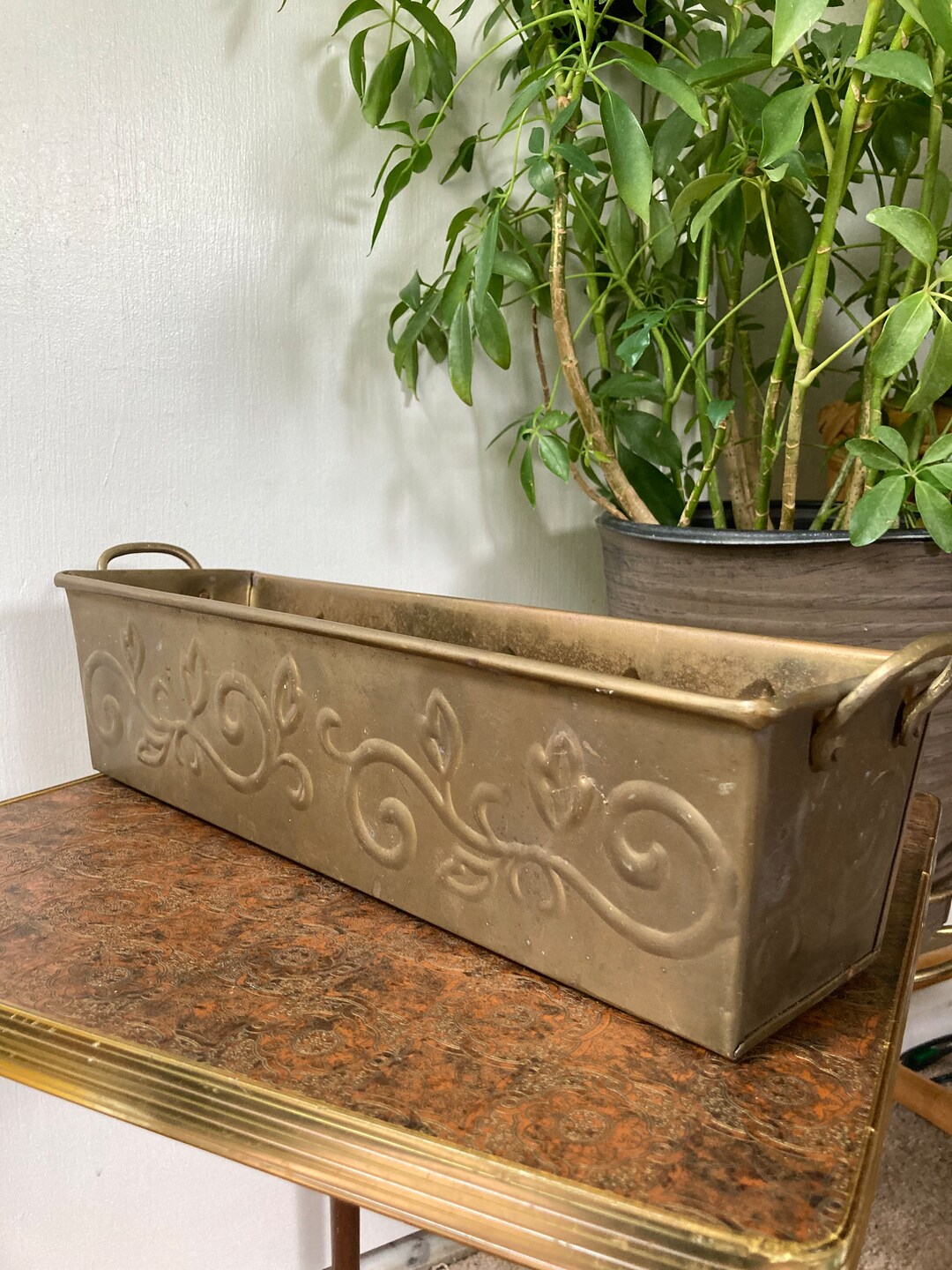 Long Brass Planter Etsy