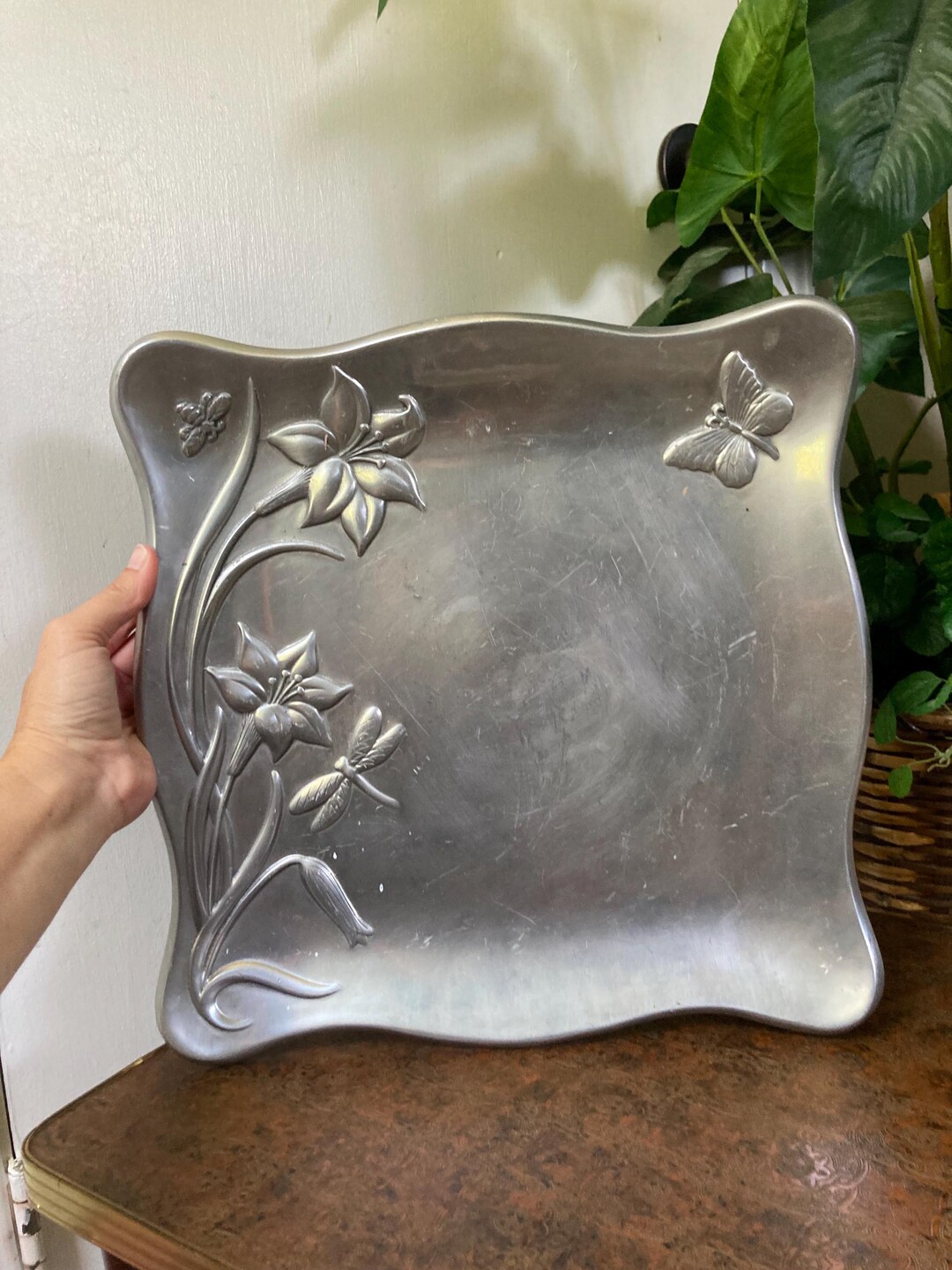 Lenox Silver Metal Butterfly Tray - Etsy