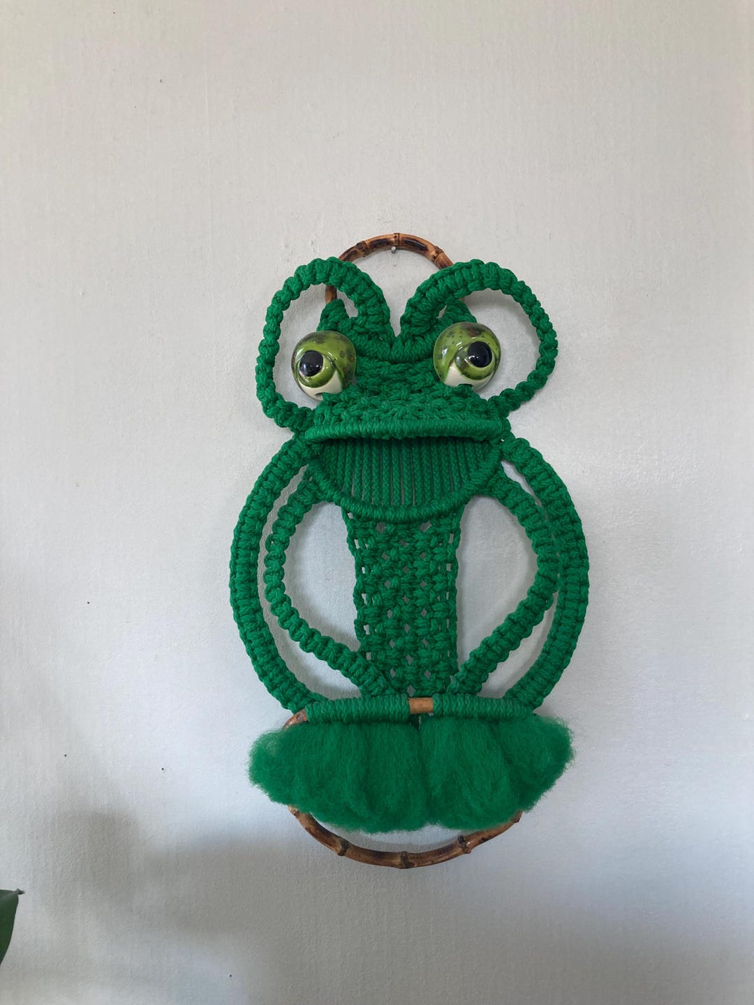 Vintage Green Frog Macrame Hanging - Etsy