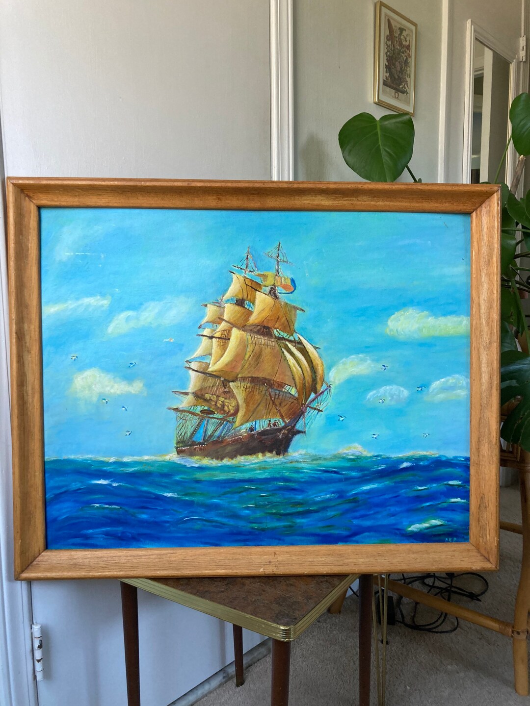 Vintage Ship Painting. B - Etsy