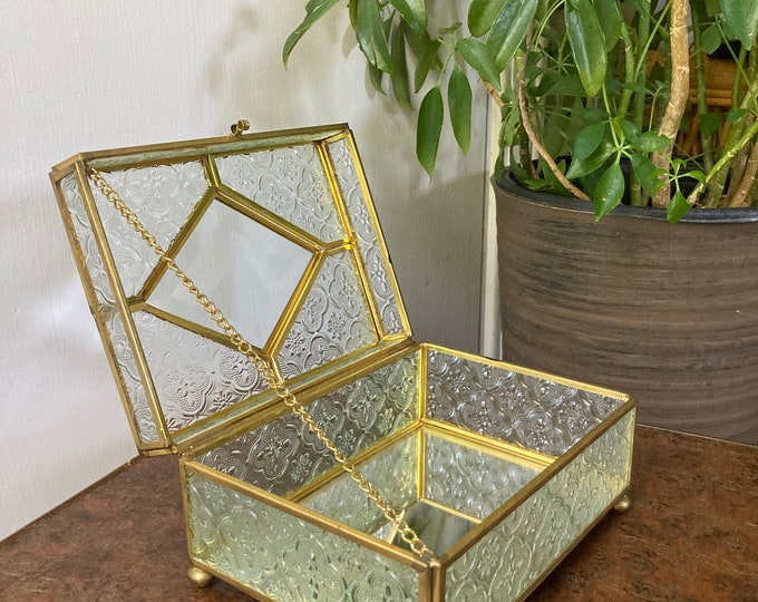 Glass and Brass Box - Etsy