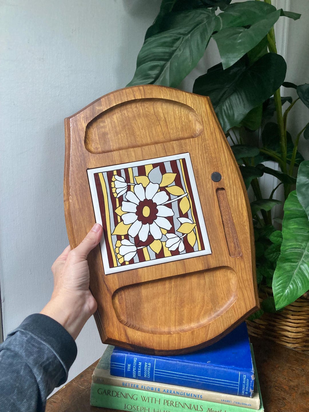Vintage Wood and Tile Cutting Board - Etsy