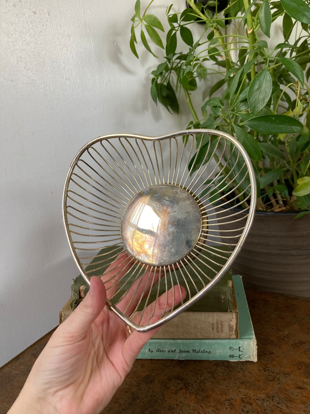 Silver Wire Heart Shaped Basket - Etsy