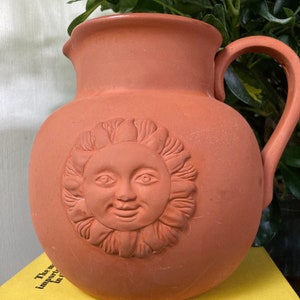 Terra Cotta Sun Face Pitcher. B - Etsy