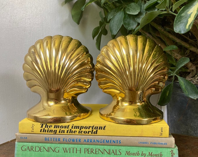 Brass Shell Bookends. C - Etsy