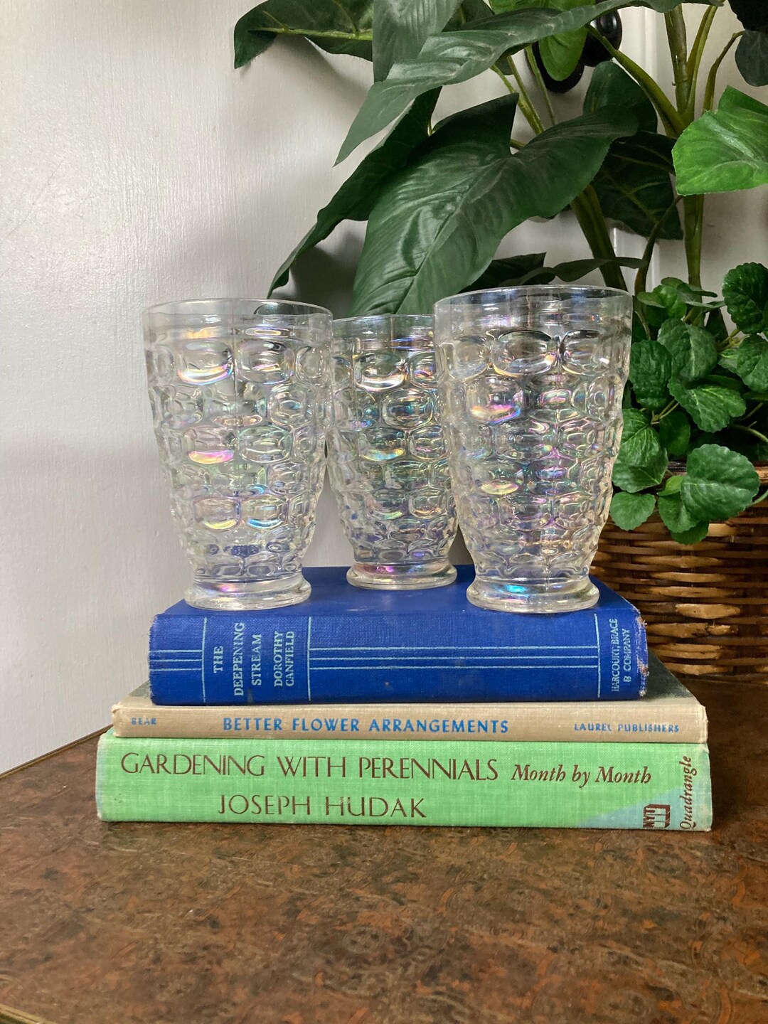 Three Iridescent Glasses - Etsy