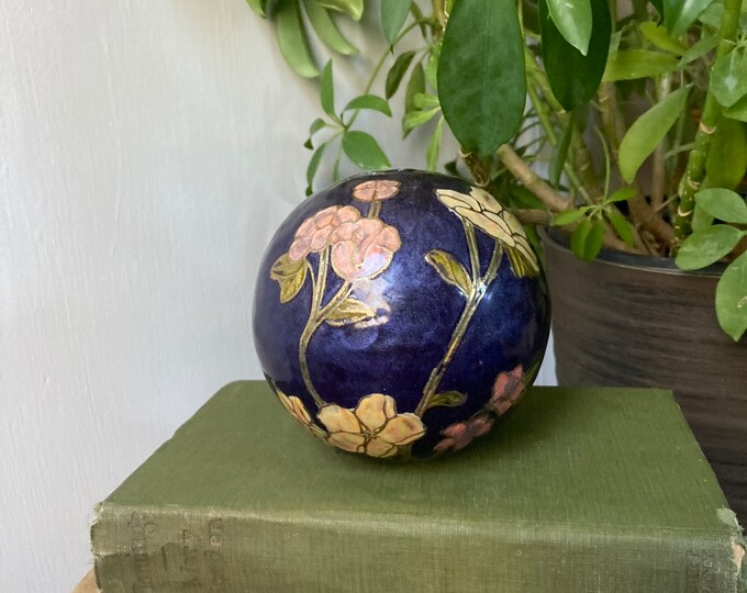 Brass and Enamel Floral Ball - Etsy