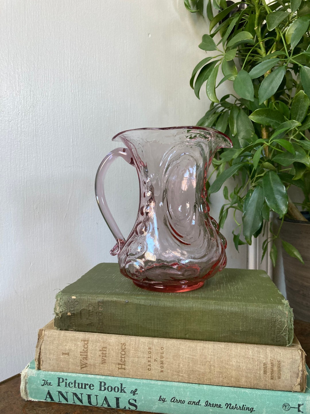Small Pink Glass Pitcher - Etsy