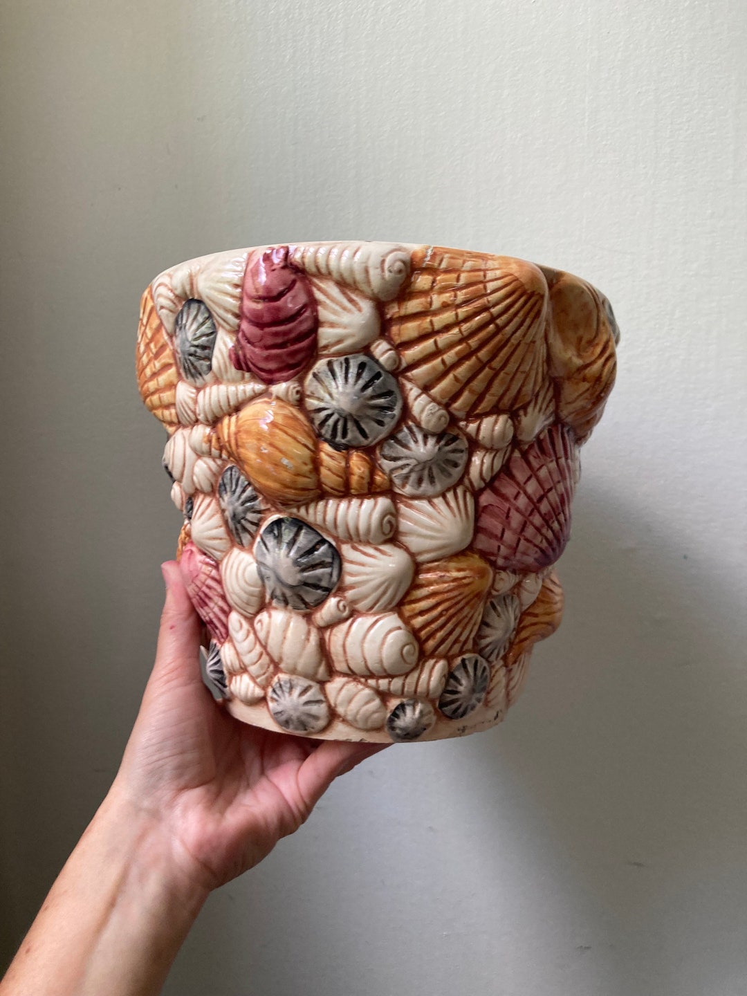 Ceramic Seashell Planter as Is - Etsy
