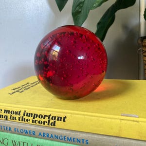 Red Glass Bubbles Paperweight - Etsy