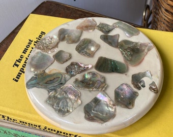 Vintage 1970’s Mid-century Lucite Abalone Shell Trivet. Retro Kitchen ...