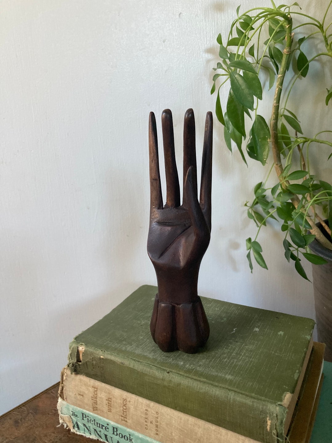 Vintage Carved Wood Hand - Etsy