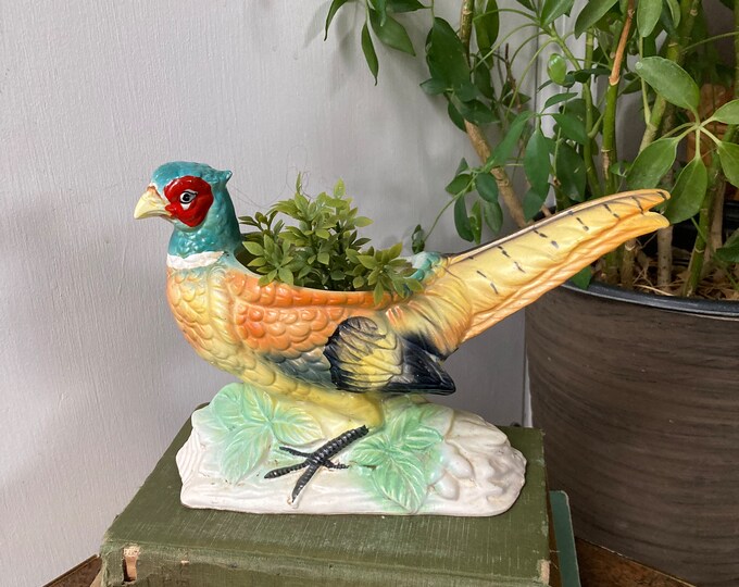 Vintage Ceramic Pheasant Planter - Etsy