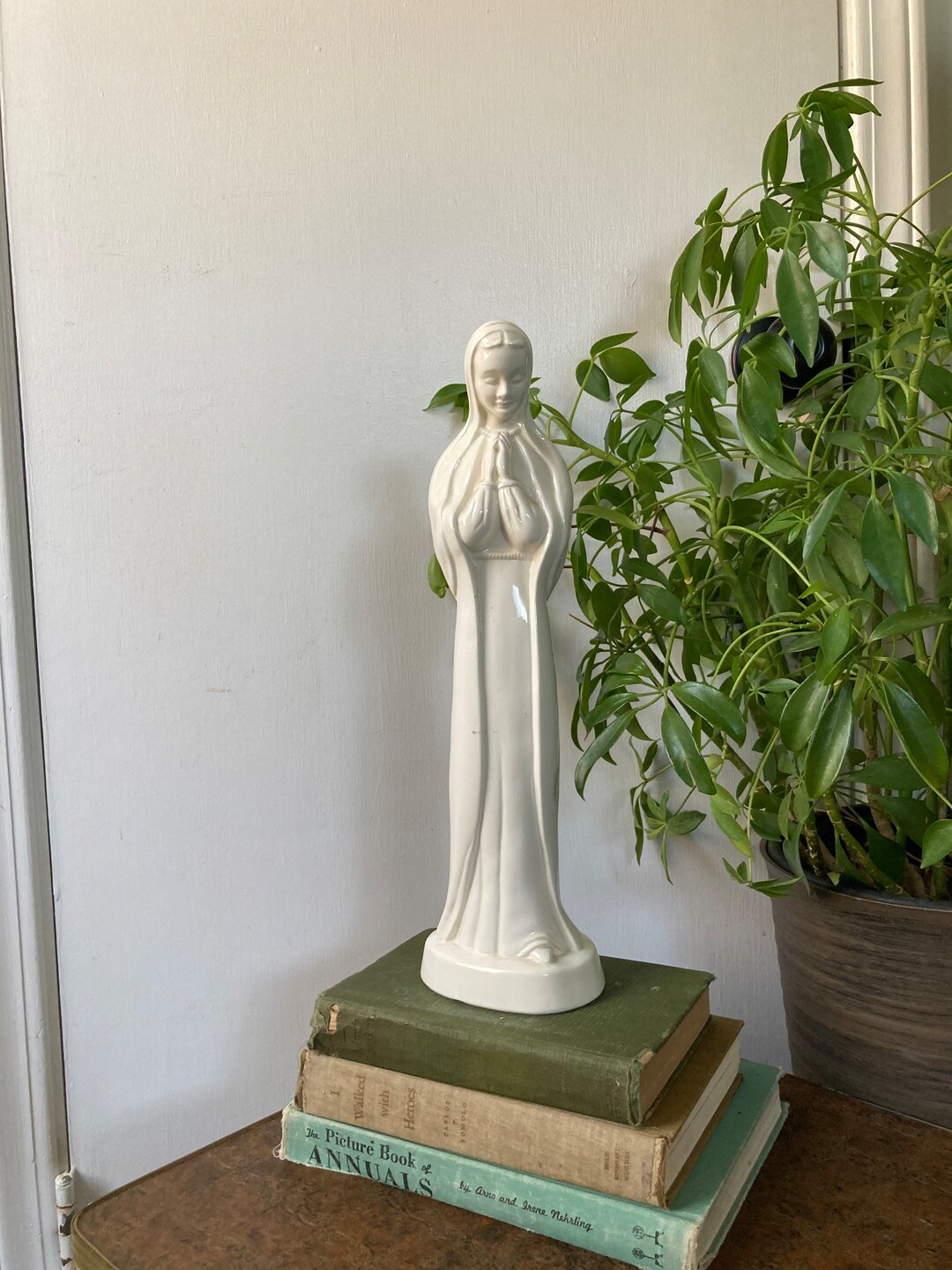 Vintage Ceramic Mary Statue - Etsy