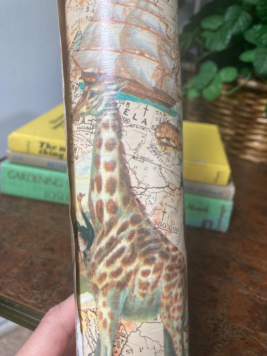 Vintage Safari Gift Wrap Remnant - Etsy