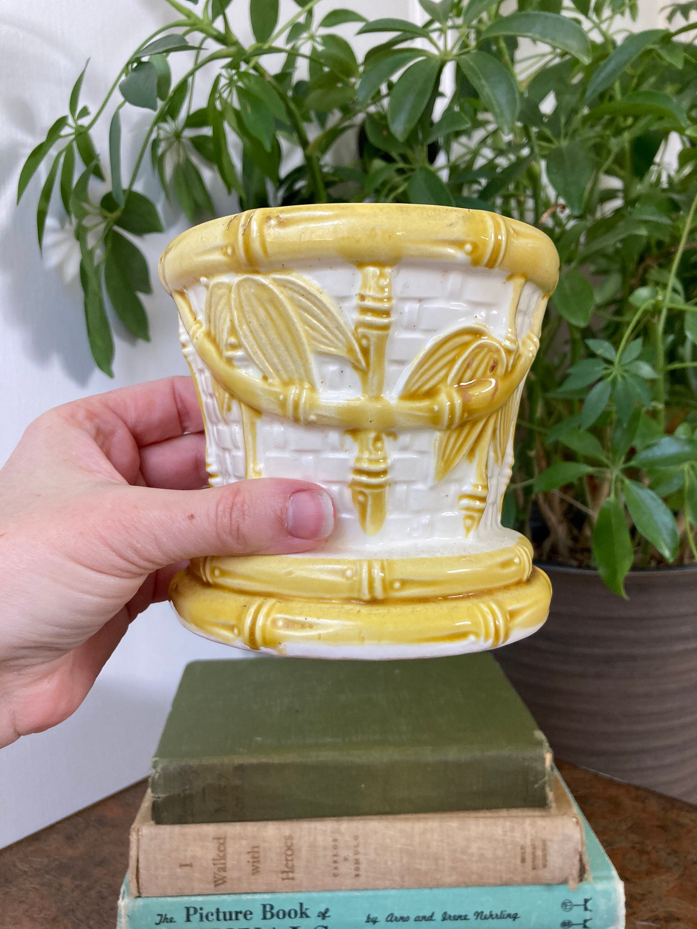 Ceramic bamboo wall planter | Etsy