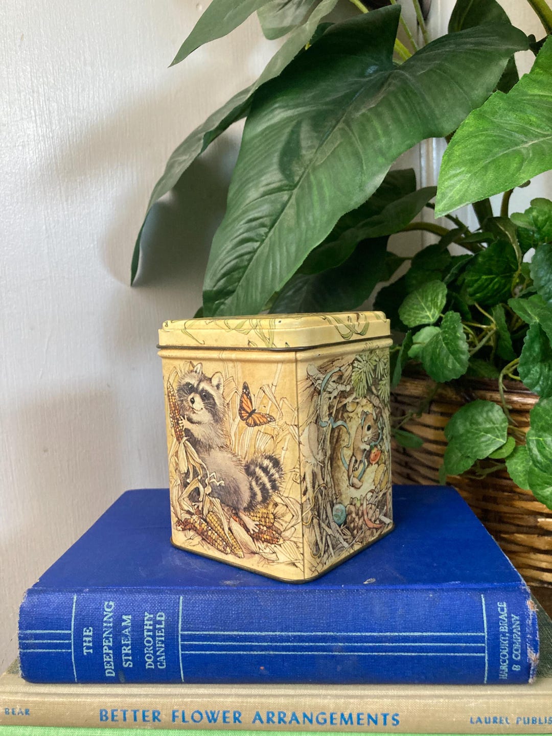 Vintage Forest Animals Tin Bank - Etsy