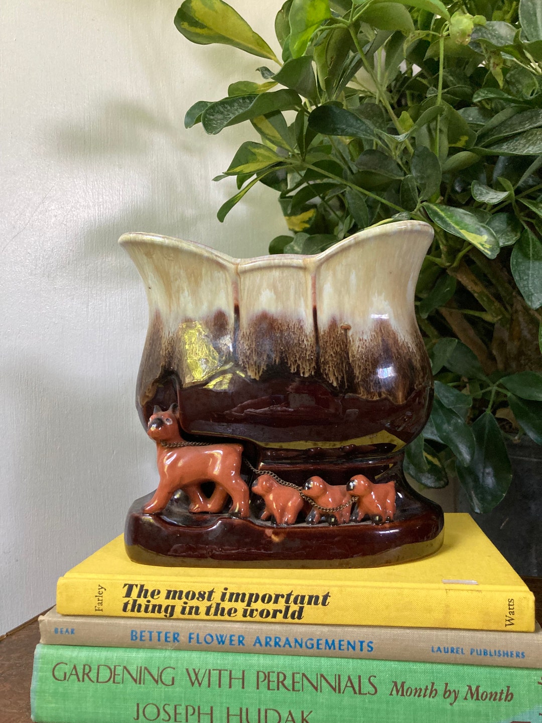 Vintage Ceramic Boxer Dogs Wall Pocket Vase - Etsy