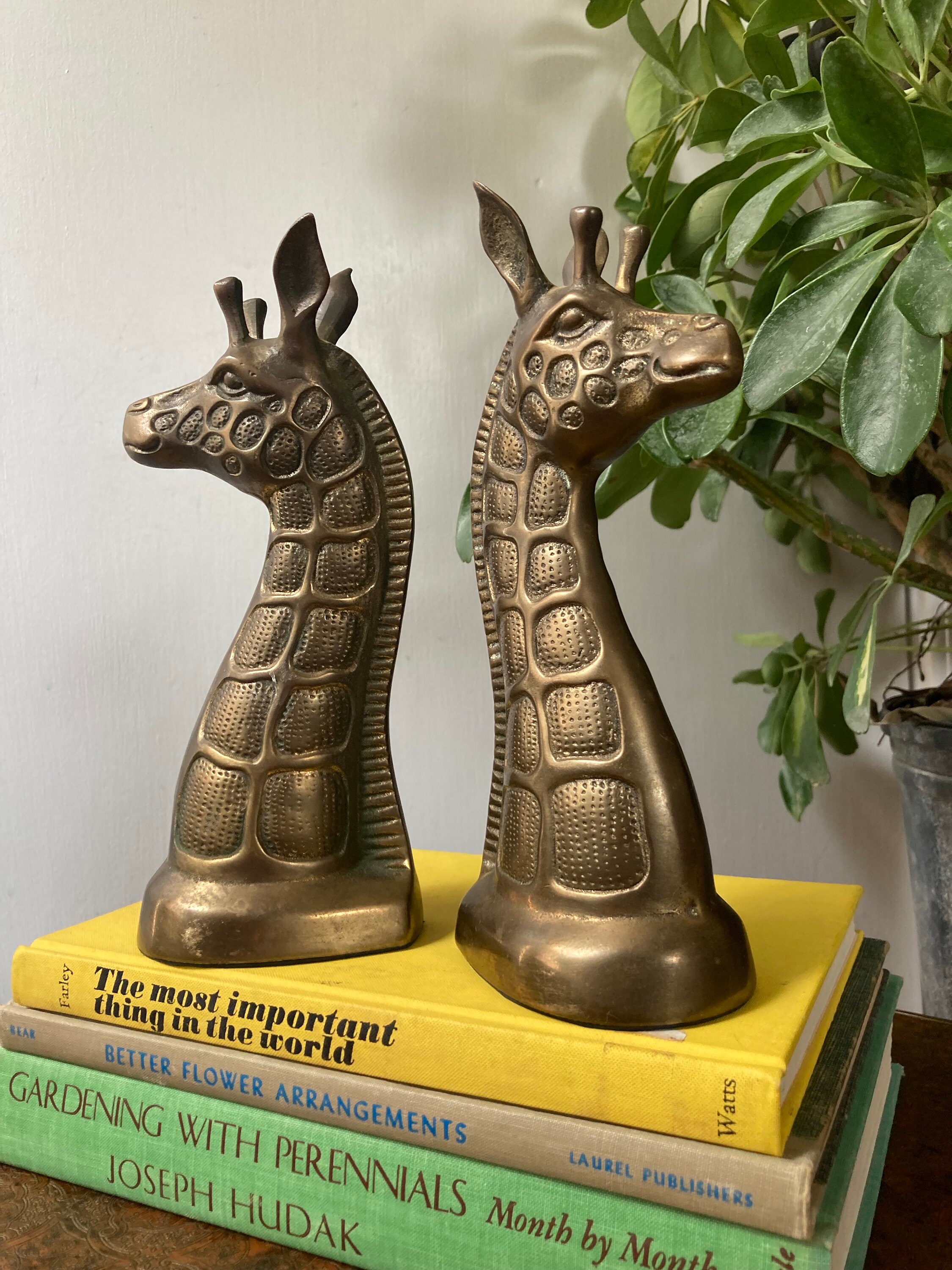 Brass Giraffe Bookends - Etsy