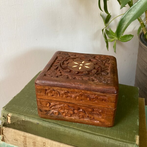 Carved Wood Box - Etsy