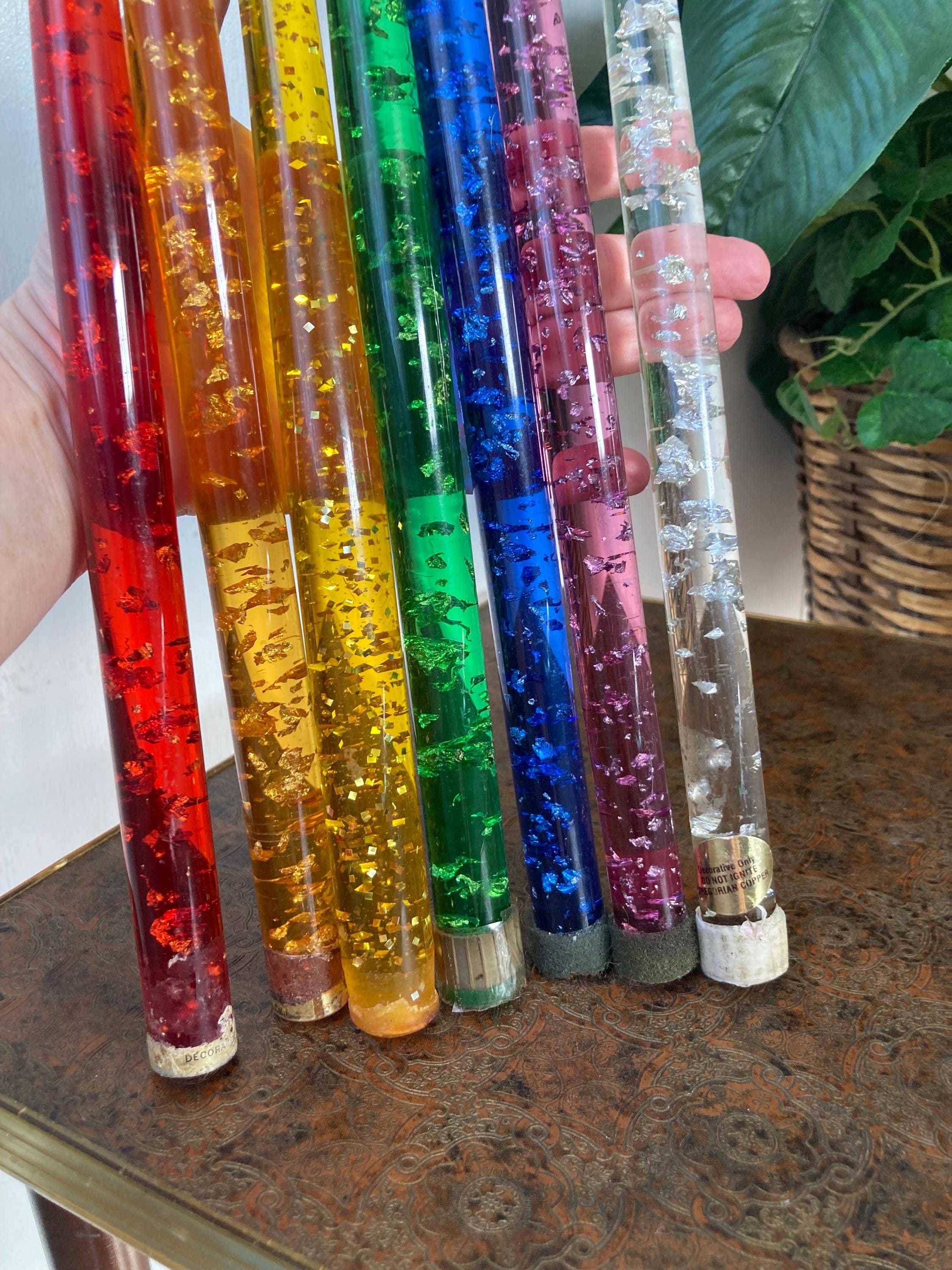Set of Seven Rainbow Lucite Candles Vintage - Etsy