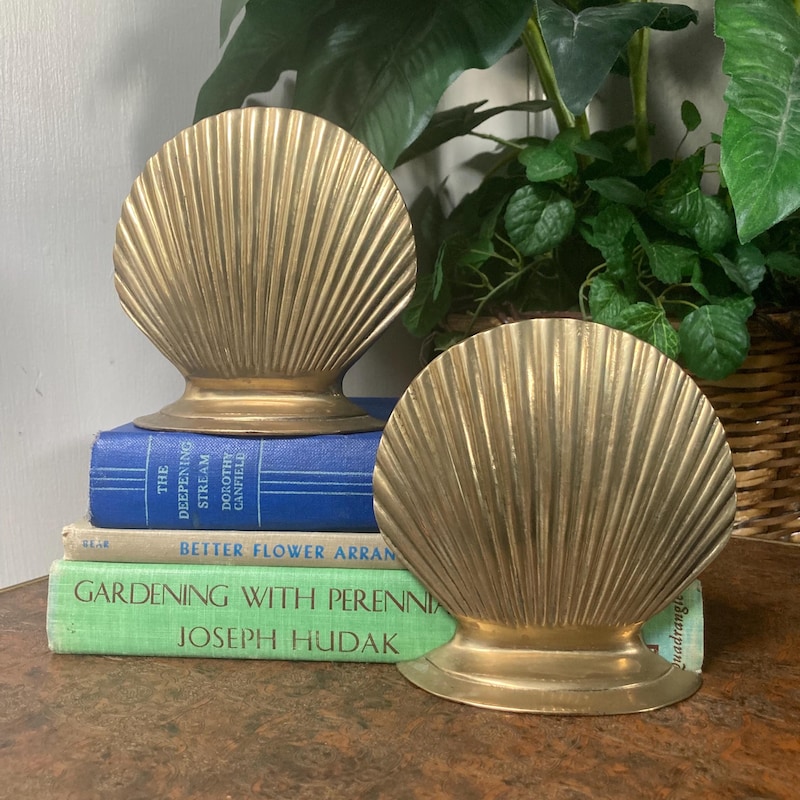 Brass Bookends Seashell - Etsy