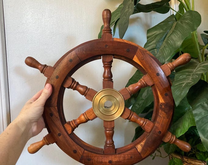 Large Wood Captains Wheel - Etsy