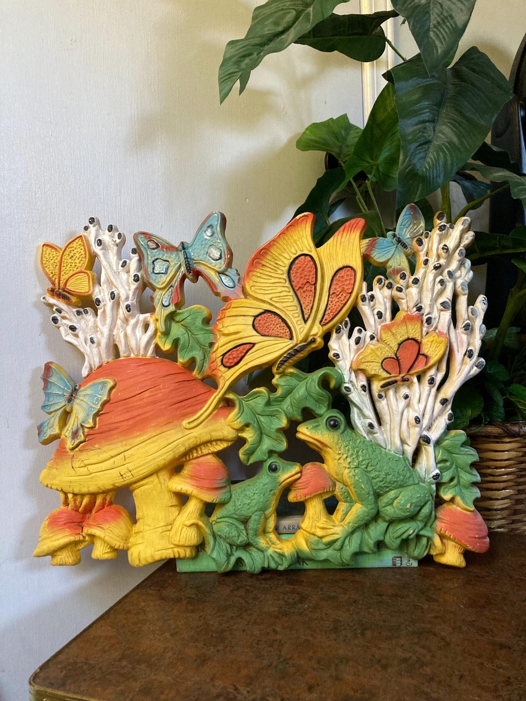 Homco Mushroom Frog and Butterflies Wall Decor - Etsy