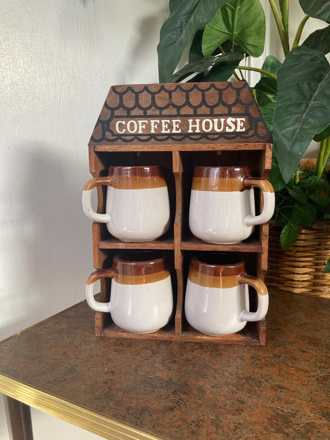 Coffee House Mugs and Shelf - Etsy