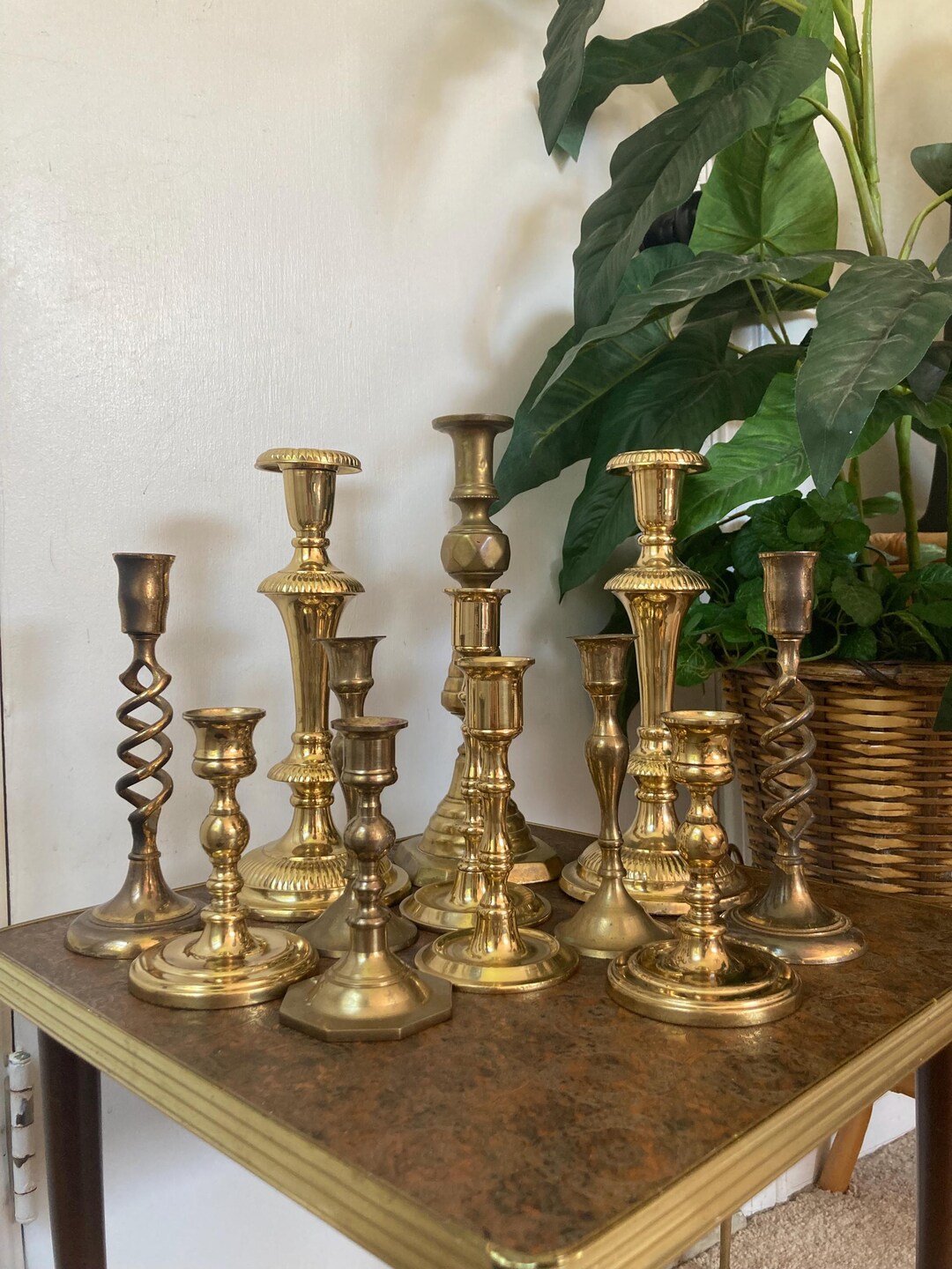 Brass Candlestick Holders Set of Twelve - Etsy