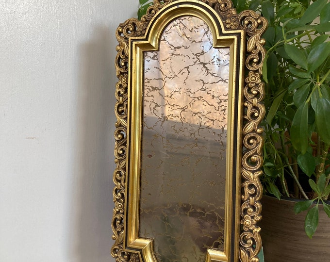 Gold Mottled Glass Mirror - Etsy