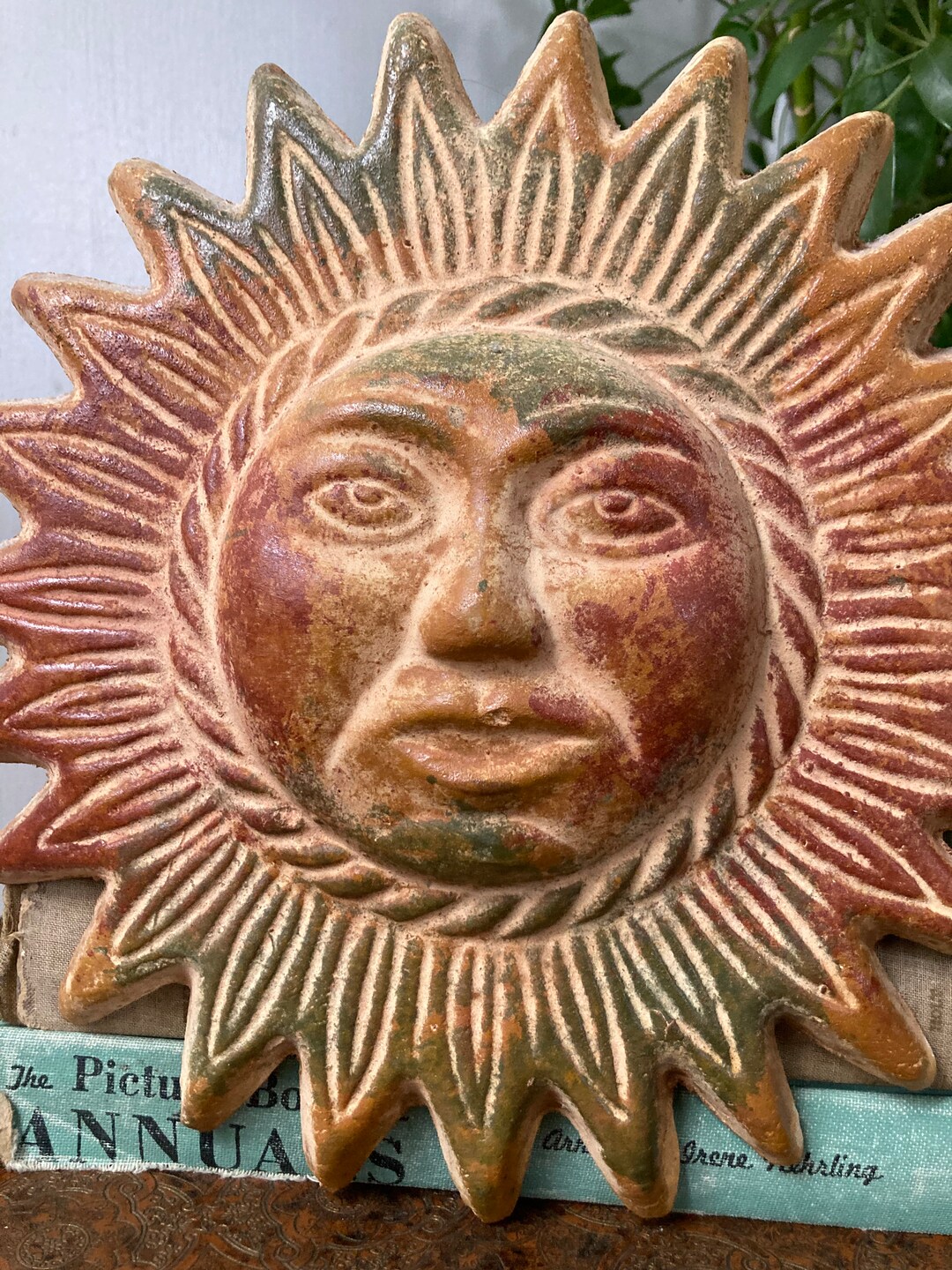 Ceramic Sun Face Wall Hanging - Etsy