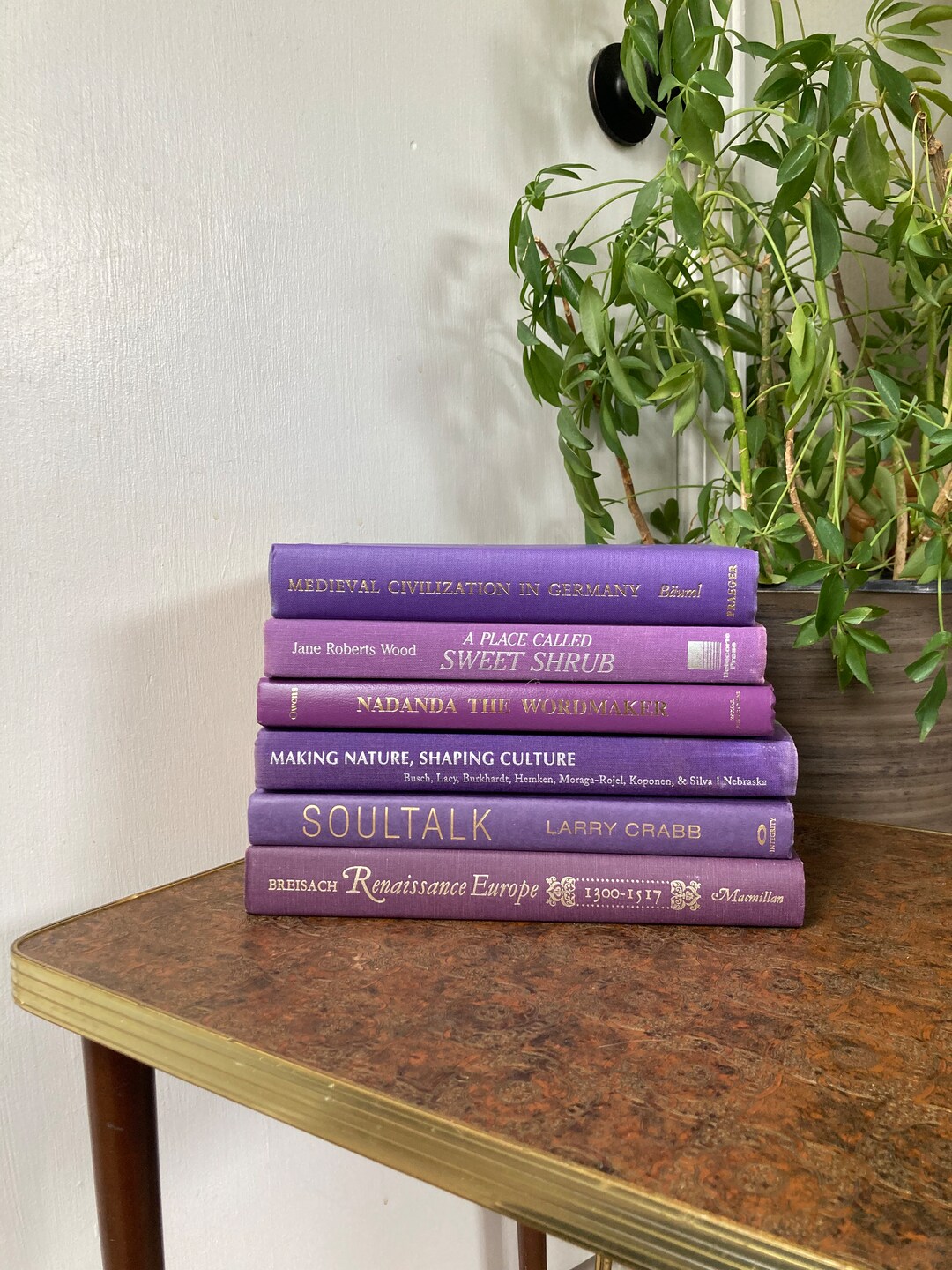 Vintage Purple Book Stack. B - Etsy