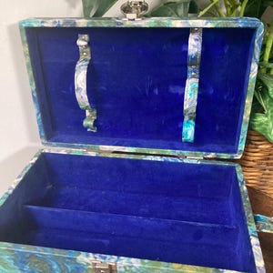 Vintage Blue Floral Jewelry Box. C - Etsy