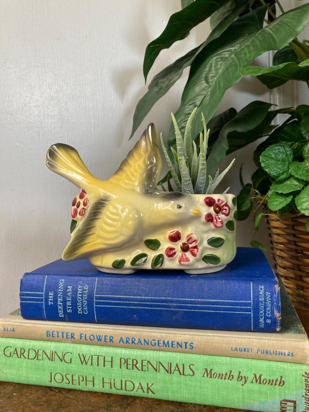Vintage Ceramic Bird Planter - Etsy