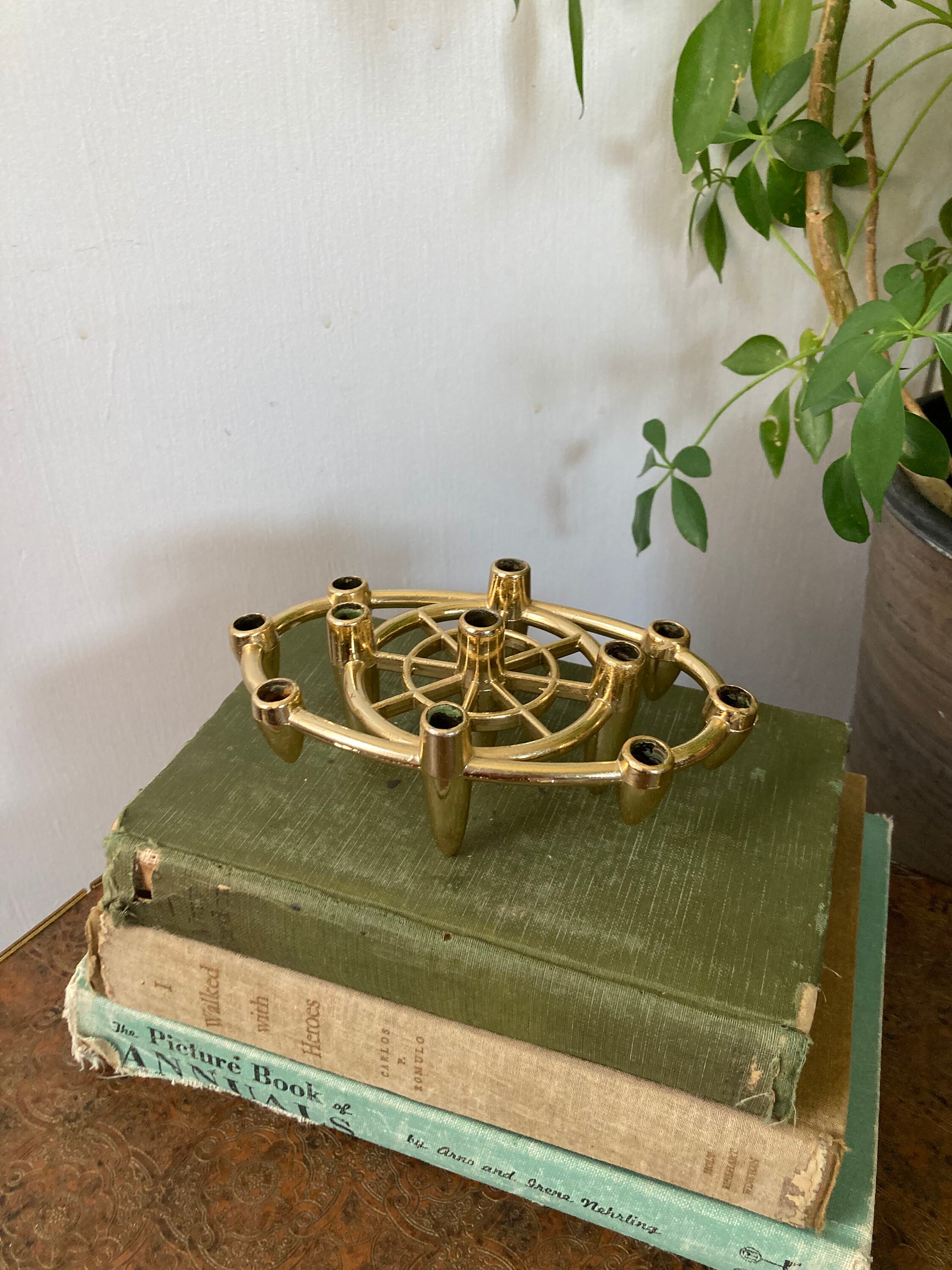 Gold Metal Atomic Candle Holder - Etsy
