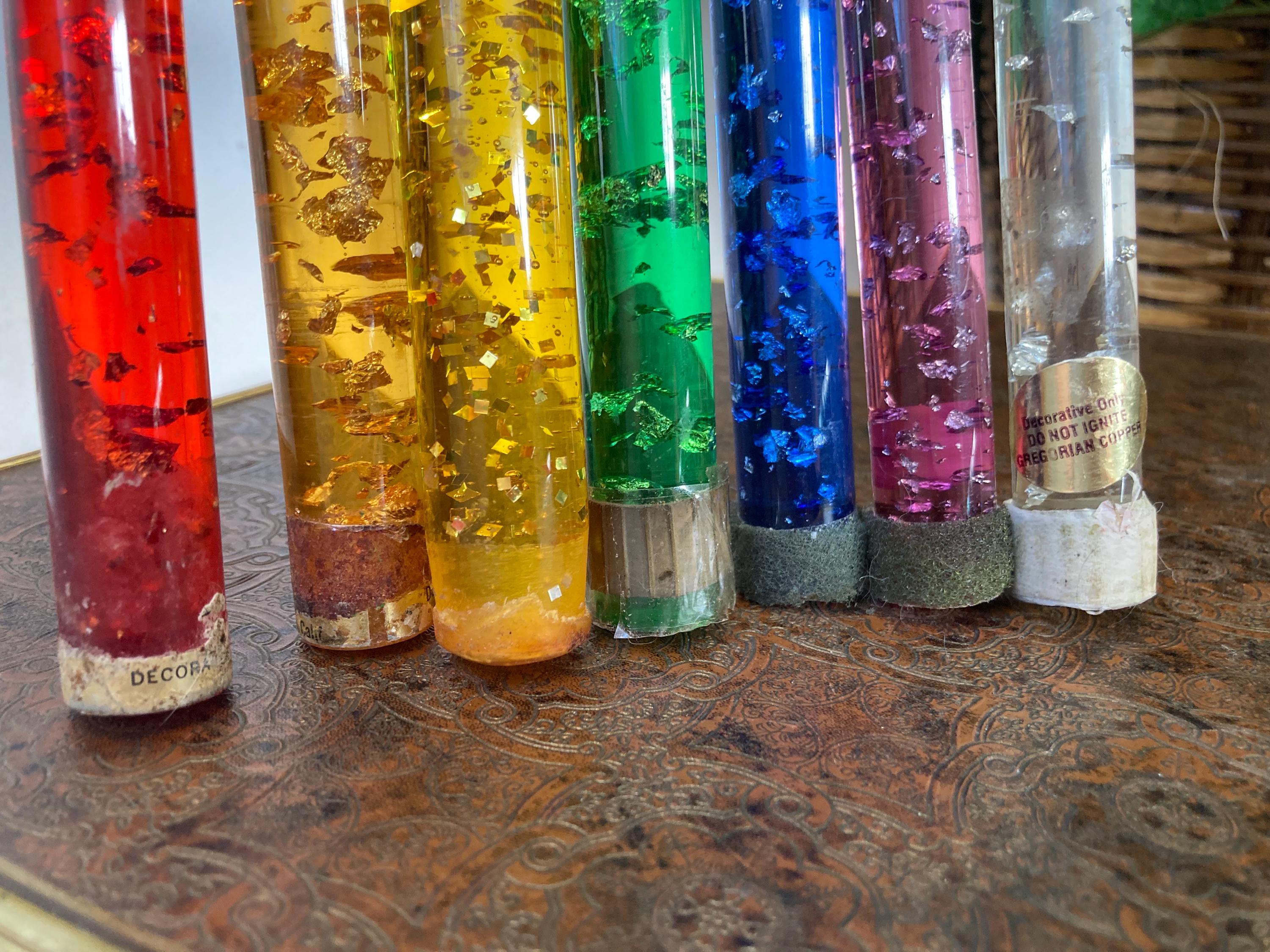 Set of Seven Rainbow Lucite Candles Vintage - Etsy