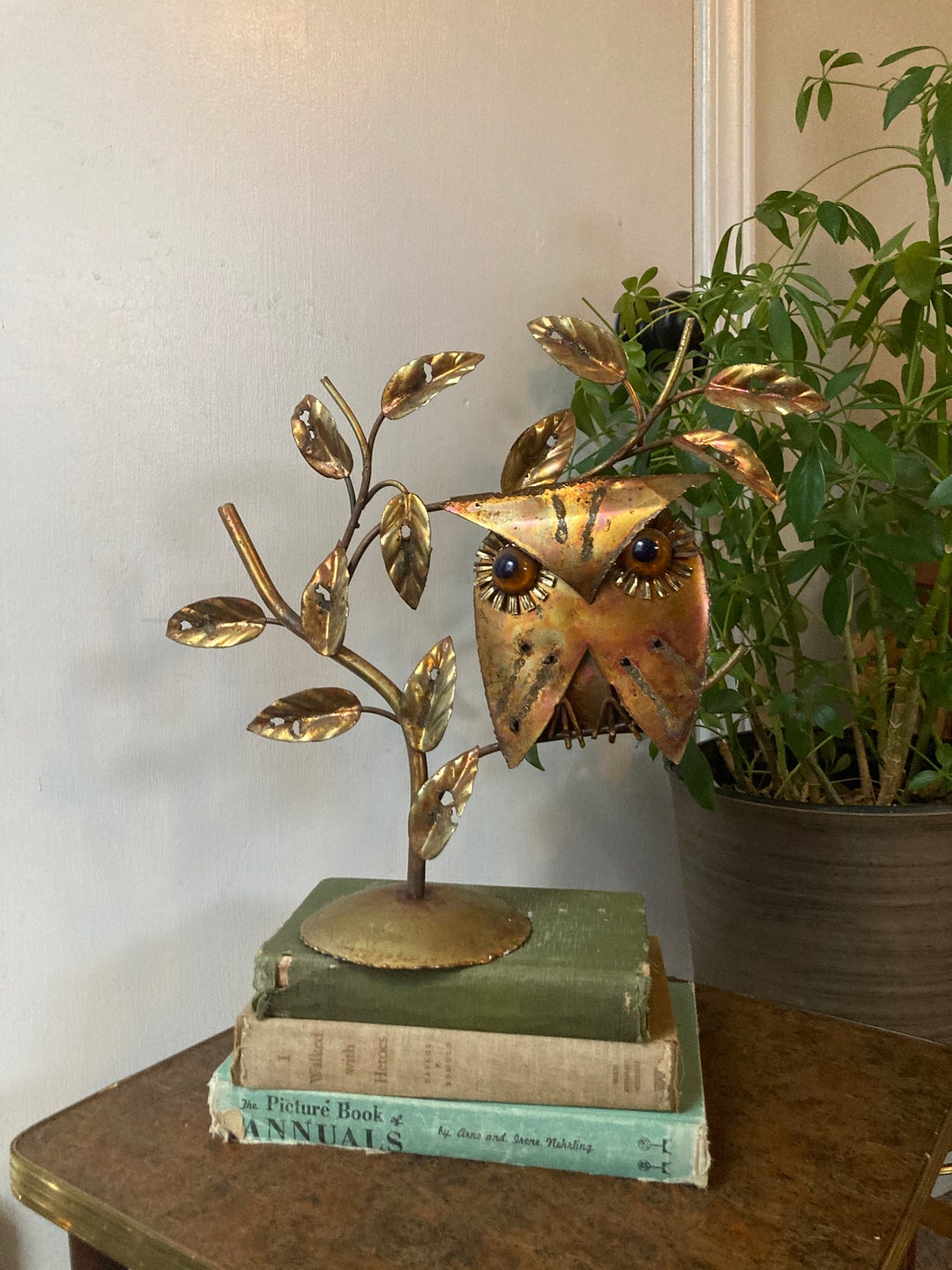 Vintage Metal Owl Statue. B - Etsy
