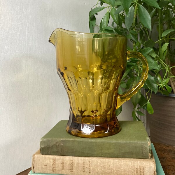 Amber Glass Pitcher - Etsy